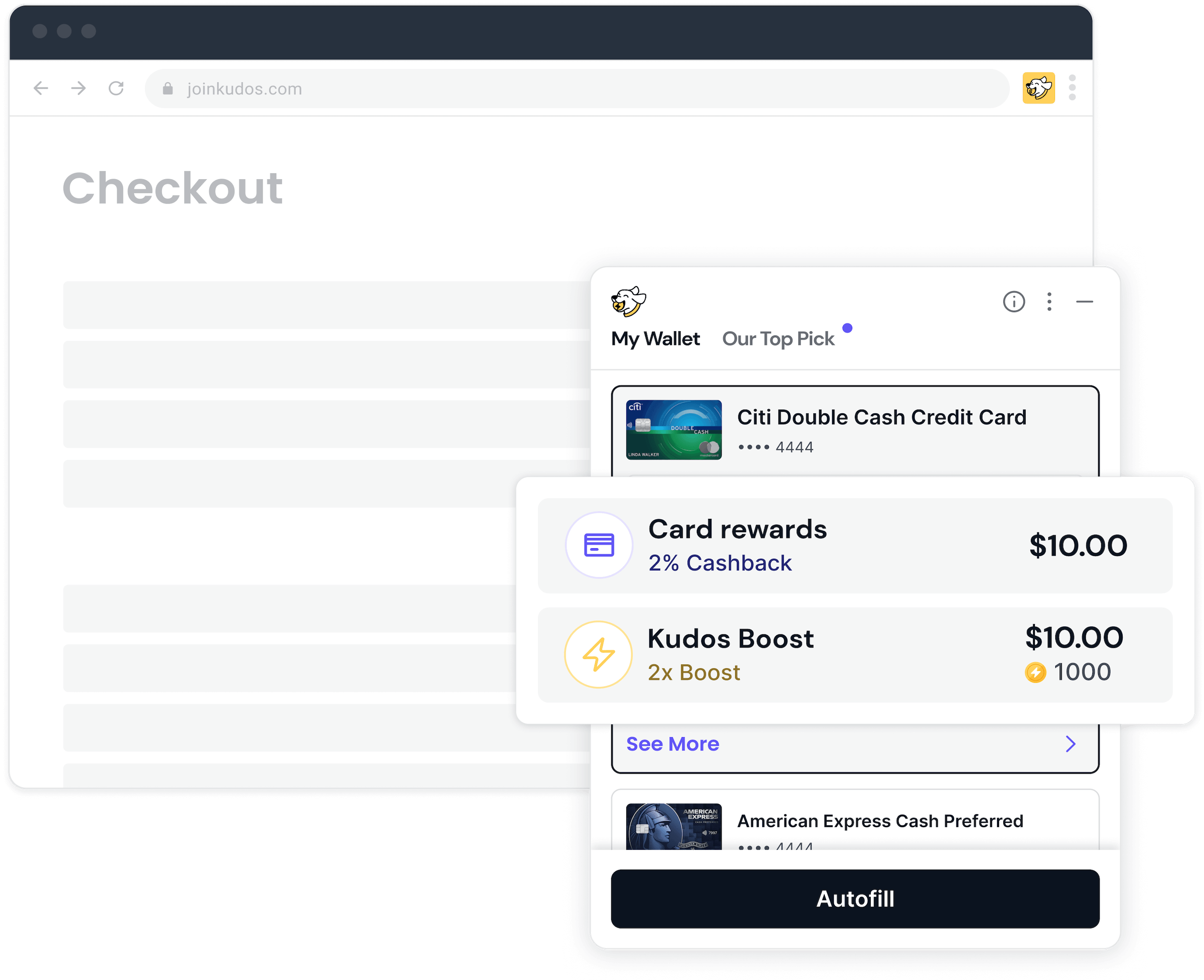 Kudos - Earn more credit card rewards, points and cash back